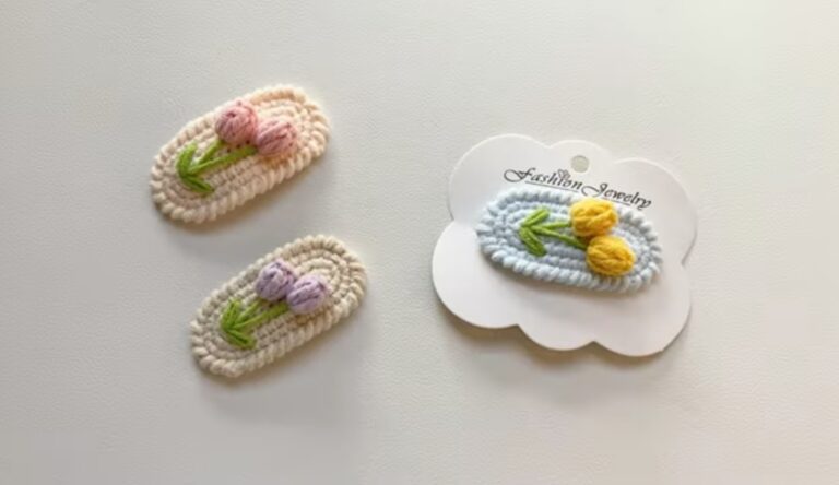 7 Free Crochet Hair Clip Patterns for Beginners - Artify Pattern