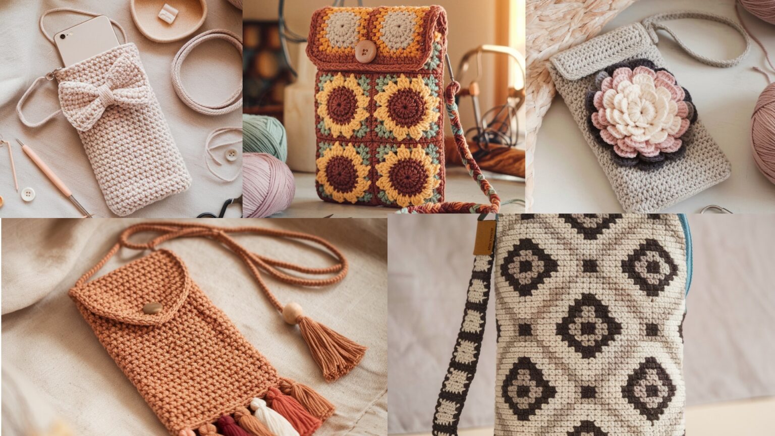 5 Cute Crochet Phone Pouch Patterns with Straps - Artify Pattern